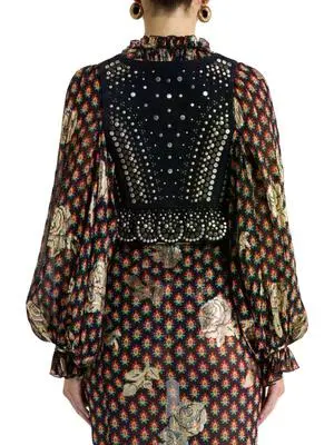 Etro Embellished Leather Vest - Blue