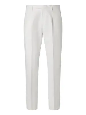 Zegna Cotton And Linen Straight Pants - White