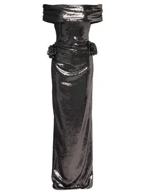 Roland Mouret Embellished Floral-appliqué Gown - Black
