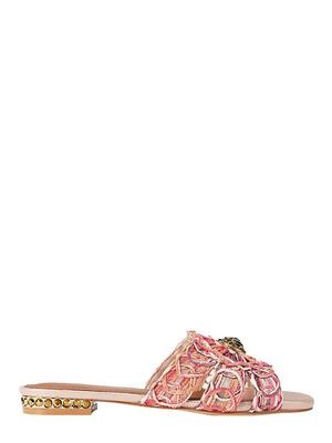 Kurt Geiger Embellished Woven Chelsea Sandals - Pink Comb