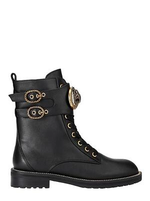 Kurt Geiger Stoop Leather Chelsea Biker Boots - Black