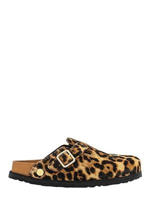 BIRKENSTOCK Calf-hair Print Clogs - Leopard