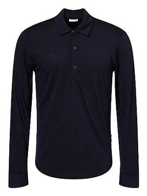 Orlebar Brown Sebastian Ls Lux Long-sleeves Wool Polo Shirt - Night Iris