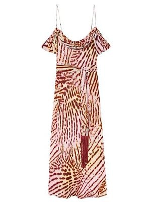 Whistles Orchid-print Woven Midi Dress - Multi-coloured