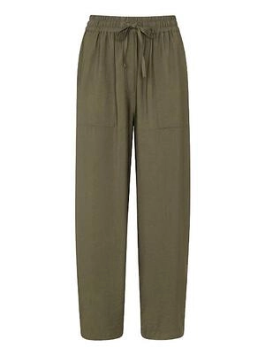 Whistles Tie-waist Straight-leg Woven Trousers - Khaki/olive