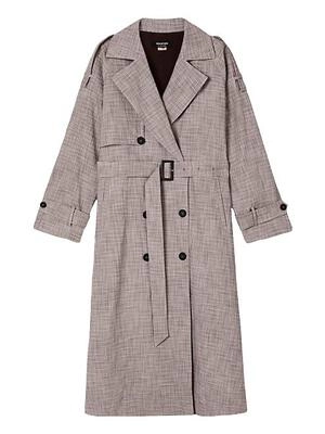 Whistles Checked Belted Trench Coat - Multi-coloured