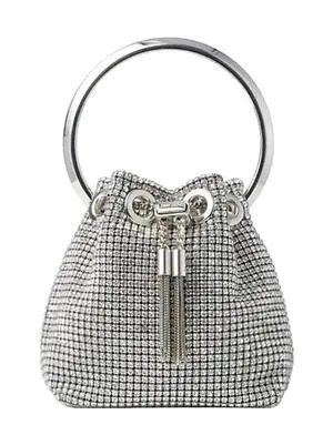 JIMMY CHOO Bon Bon Micro Crystal-embellished Mesh Bag - Silver