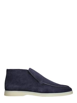 AURELIEN Suede City Loafers - Navy