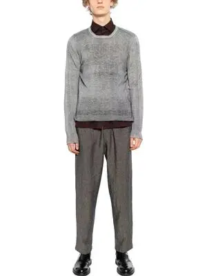 Barena Venezia Elasticated Waistband Linen Trousers - Grey