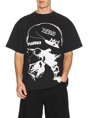 PLEASURES X Zero Skateboards Roaches T-shirt - Black