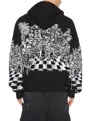 Amiri Chateau Sketch Zip Hoodie - Black