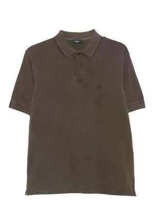Herno Logo-embroidered Polo Shirt Brown
