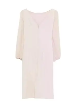 D.exterior Draped Long-sleeve Mini Dress - Neutrals