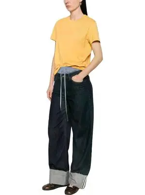 Moncler Moncler Crew Neck T-Shirt With Logo Embroidery Yellow