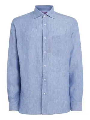 Ralph Lauren Purple Label Linen Chambray Shirt - Blue