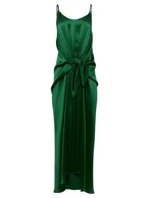 JW Anderson Waist-knot Silk Maxi Dress - Green