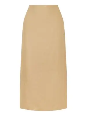 Max Mara Veranda Linen Midi Skirt - Neutrals