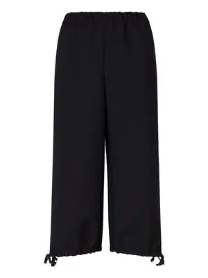 Comme Des Garçons Gabardine Wide-leg Cropped Pants - Black