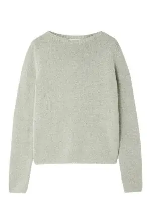 Auralee Mélange Cashmere And Silk-blend Crew Neck Sweater - Green
