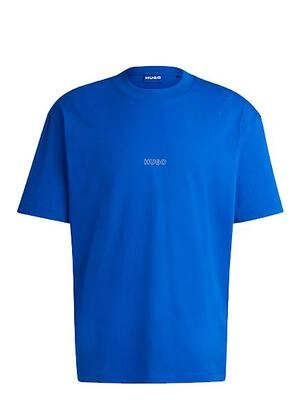 Hugo Logo-print Relaxed-fit Cotton T-shirt - Open Blue