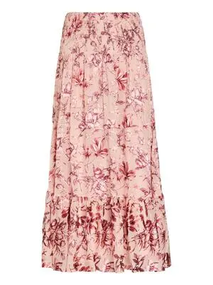 Alice + Olivia Stevie Devoré Chiffon Maxi Skirt - Pink