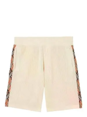 Burberry Check-trim Cotton Shorts - Neutrals