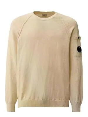 C.P. COMPANY Crew Neck Lens Raglan Sweater - Neutrals