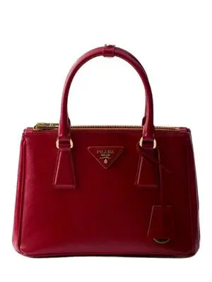 Prada Prada Galleria Small Patent Saffiano Leather Bag Red