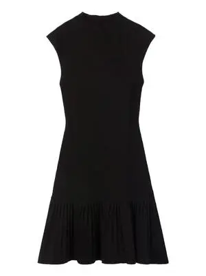 Claudie Pierlot Sleeveless Pleated Knit Dress - Black