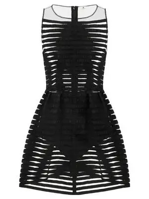 Elisabetta Franchi Mini Tulle Ribbon Dress - Black