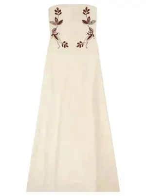 FORTELA Fortela Anouk Floral-Embroidered Strapless Dress