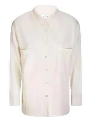BE YOU Pocket Collared Shirt - Neutrals
