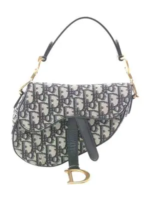 Dior 2010-2026 Mini Oblique Canvas Saddle Bag Handbag - Brown