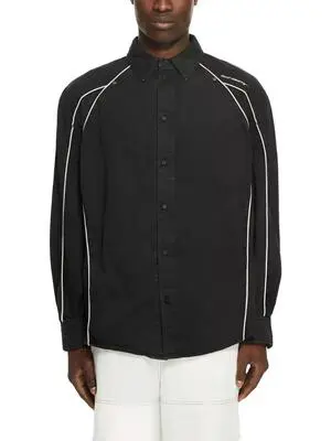Off-White Owr Piped Cotton Shirt Black