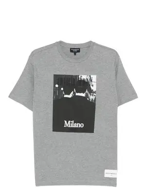 Emporio Armani Graphic-print T-shirt - Grey