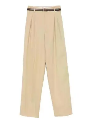 Max Mara Max Mara Divo Pleated Belted Trousers Neutrals