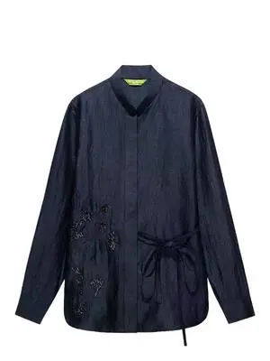 Shanghai Tang Tie-detail Shirt - Blue