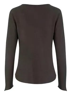 Bruno Manetti Bruno Manetti Crew Neck Curved Hem Top Brown