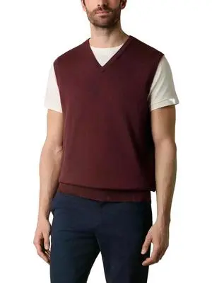 Brooks Brothers V-neck Knitted Vest - Red