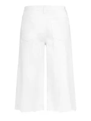 MOTHER The Whole Lot Zip Twist Fray Shorts - White