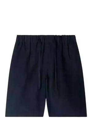 Sandro Linen Elastic Waist Shorts - Blue