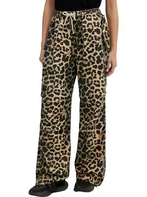 P.E Nation Leopard Print Drawstring Trousers - Neutrals