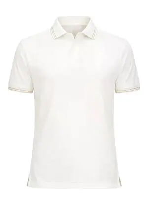 Emporio Armani Rib Trim Polo - Neutrals