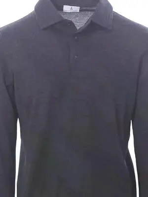MAGAZZINO RICAMBI Long-sleeved Knitted Polo Shirt - Grey