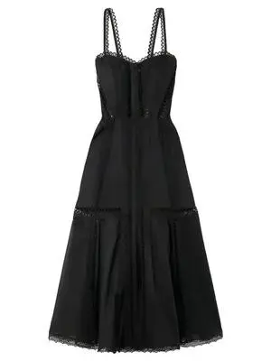 Charo Ruiz Ibiza Charo Ruiz Ibiza Dafelle Embroidered A-Line Midi Dress Black