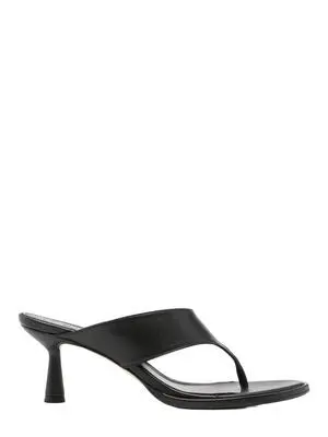 AeydĒ Olenna Leather Heel Sandals Black