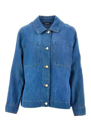 Max Mara Indigo Denim Shirt With Patch Pockets - Blue