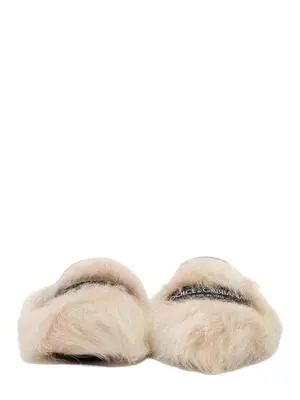 DOLCE & GABBANA Dolce & Gabbana Round-Toe Textured Mules