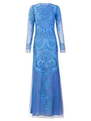 Silvia Tcherassi Lace Maxi Dress - Blue