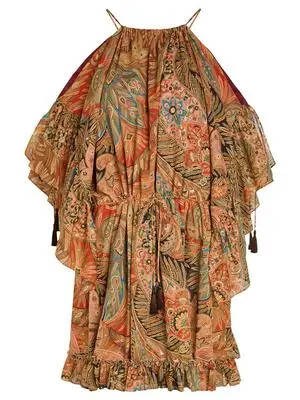 Etro Paisley Frill Mini Dress - Multicoloured